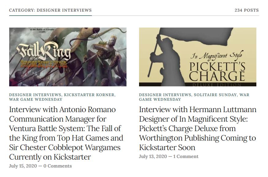 Designer Interviews – Best Performing Posts of 2020 – The Players' Aid