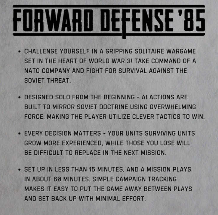 Interview with Ethan Redrup Designer of Forward Defense ’85: Company Command in WW3 from ...